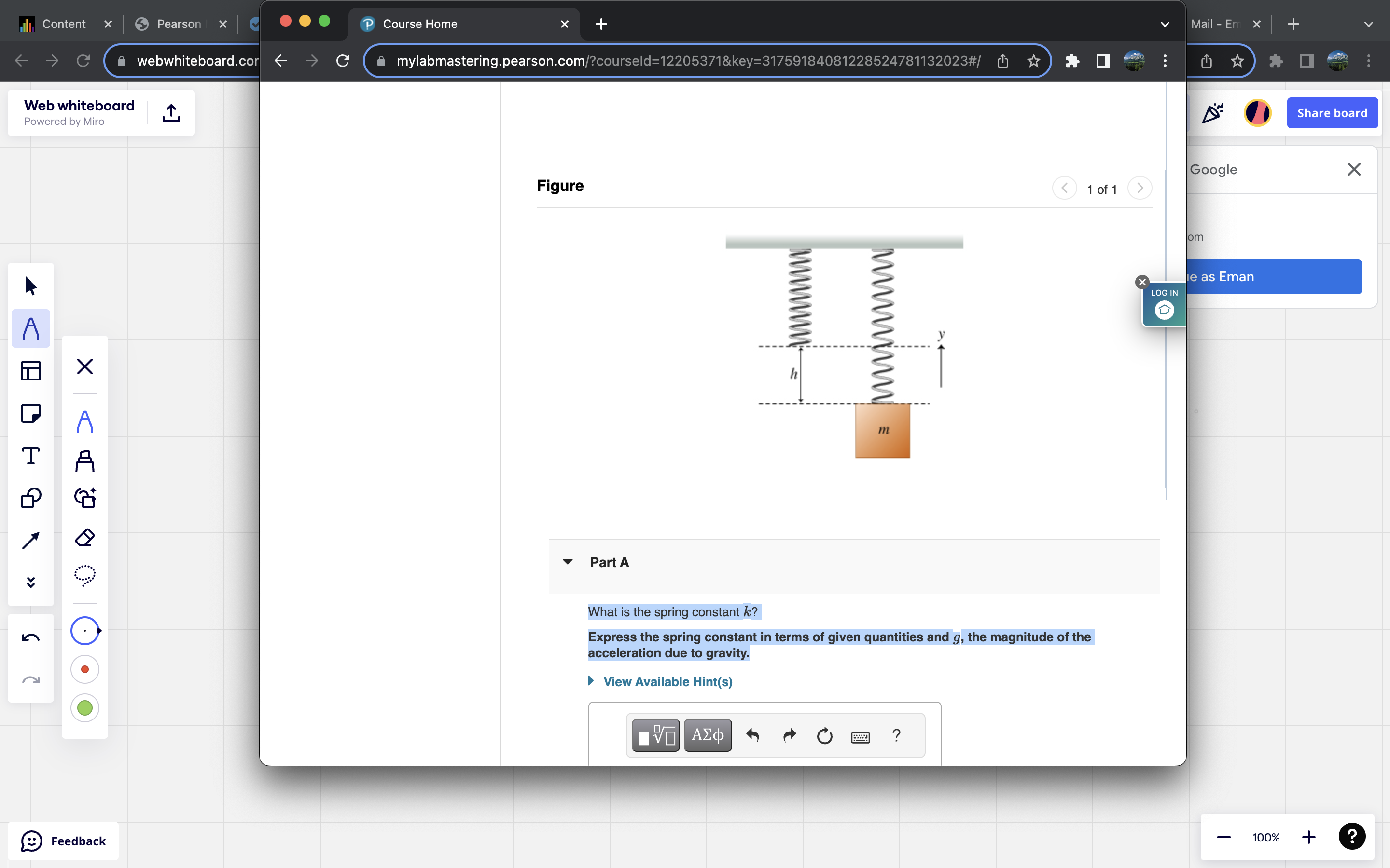 Solved A block of mass m is attached to the end of an ideal | Chegg.com