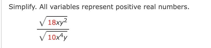 Solved Simplify. All variables represent positive real | Chegg.com