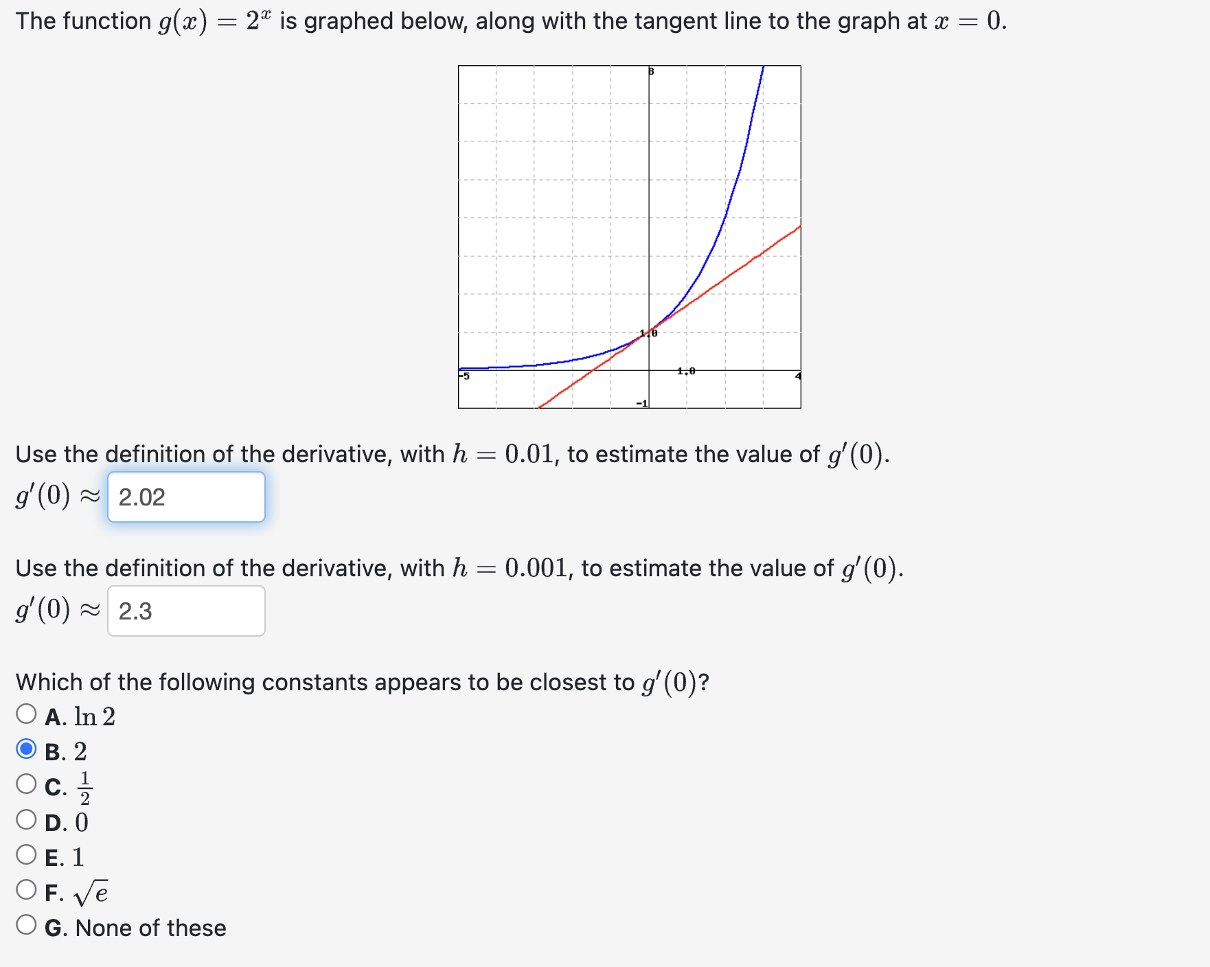 Solved The function g(x)=2x is graphed below on the left, | Chegg.com