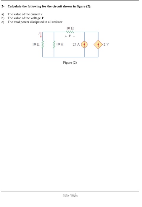 Solved Calculate the following for the circuit shown in | Chegg.com