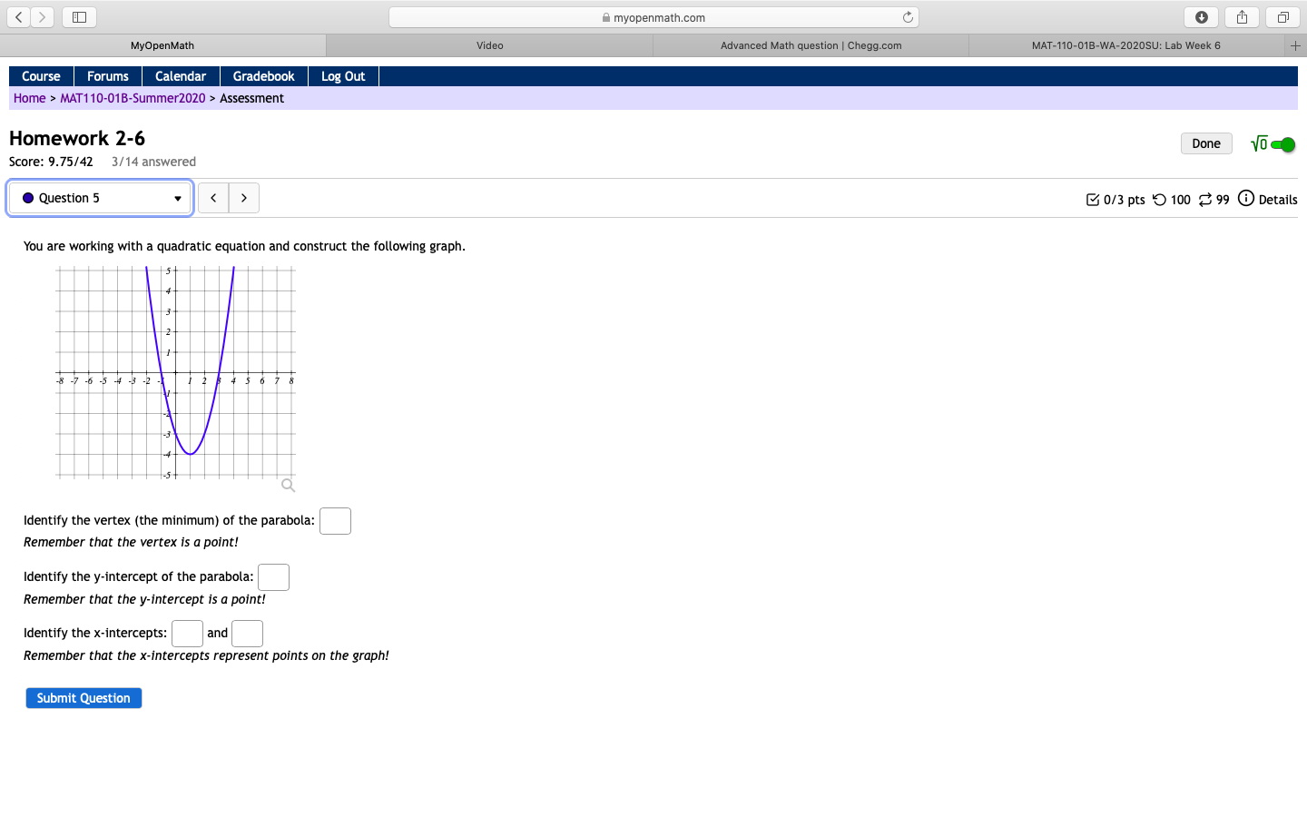 Solved myopenmath.com G MyOpenMath Video Advanced Math | Chegg.com