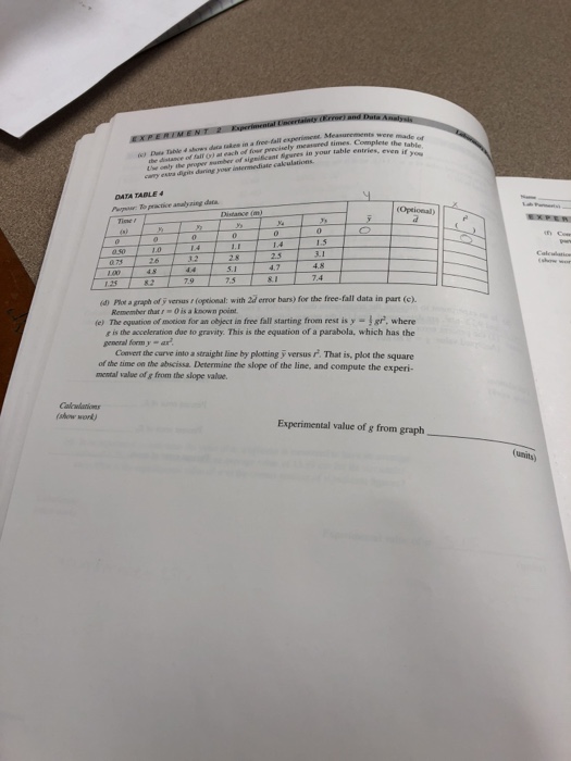 exPERIMENT Experimental Uncertainty (Error) and Data | Chegg.com