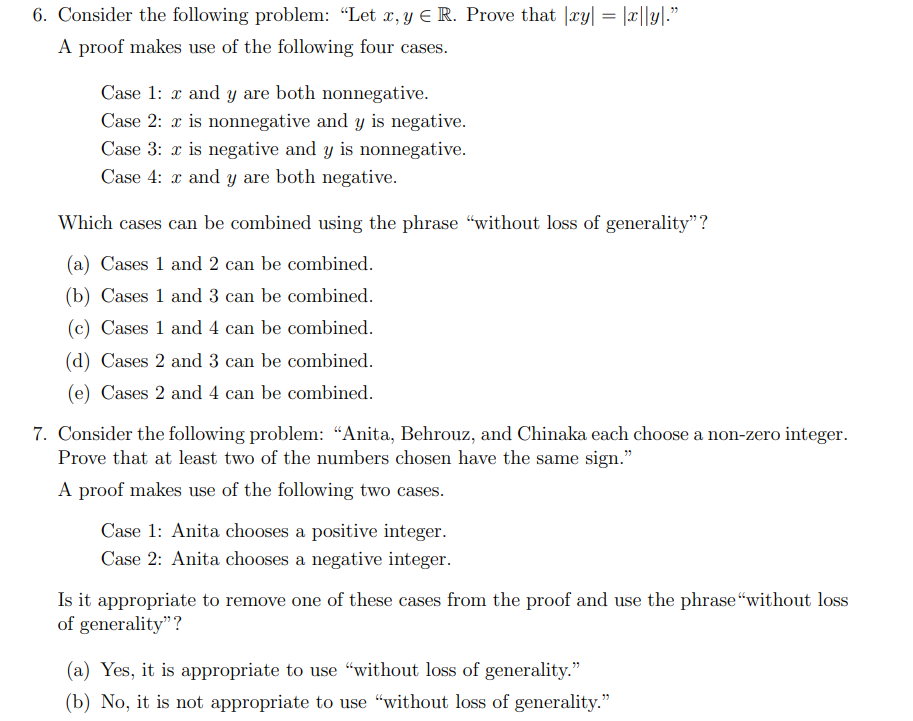 Solved 6. Consider the following problem: "Let x,y∈R. Prove | Chegg.com