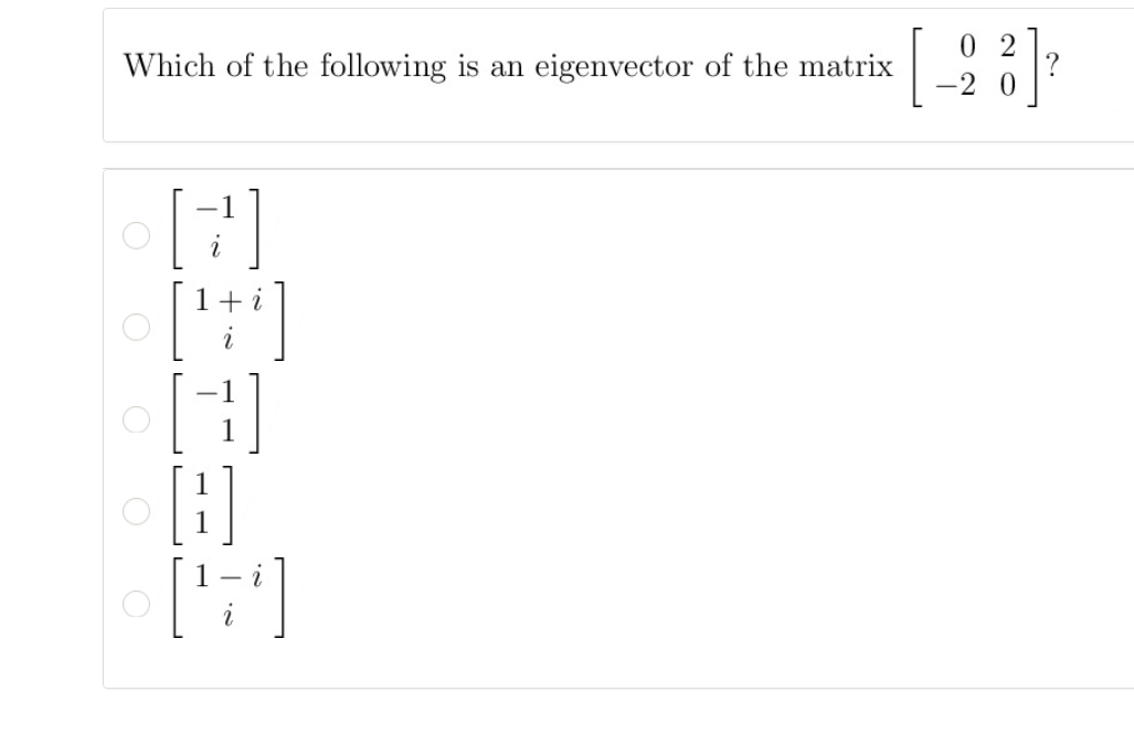Solved Which of the following is an eigenvector of the | Chegg.com