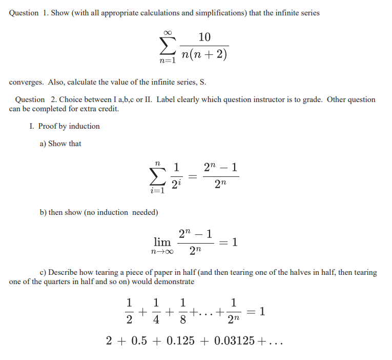 Solved Question 1. Show (with all appropriate calculations | Chegg.com