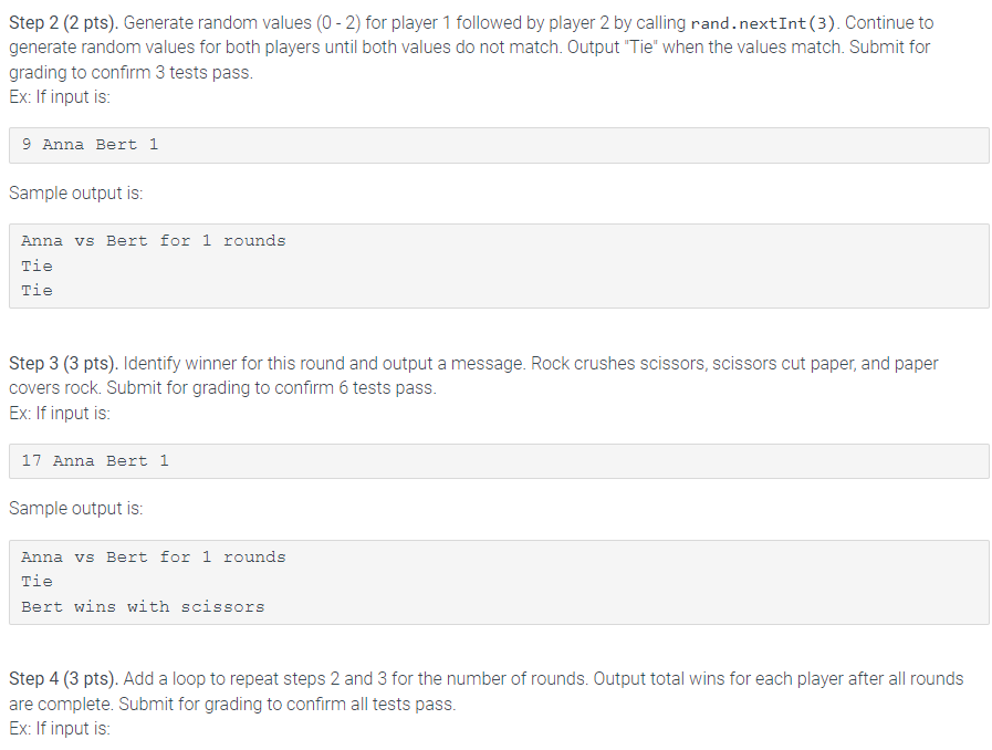 Program Specifications Write a program to play an | Chegg.com
