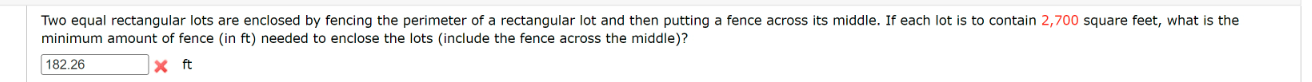 Solved Two equal rectangular lots are enclosed by fencing | Chegg.com