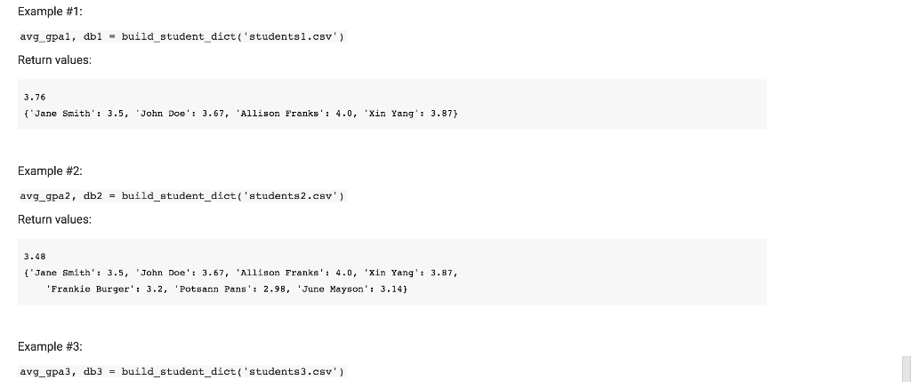 Solved Complete the function build_student_dict, which opens | Chegg.com
