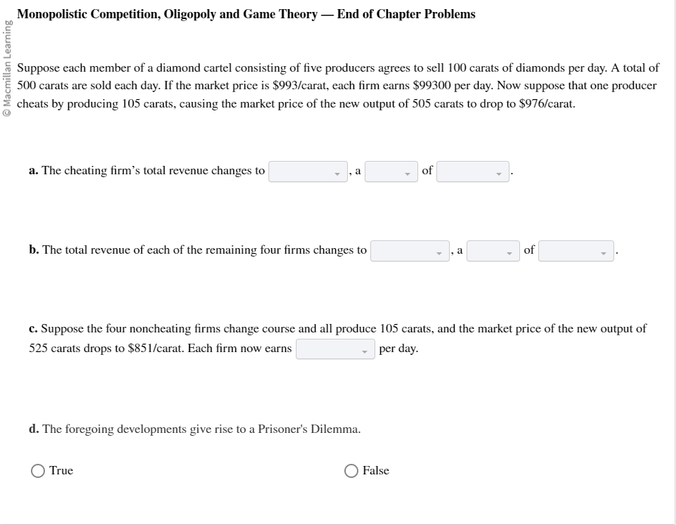 Solved Monopolistic Competition, Oligopoly and Game Theory — | Chegg.com
