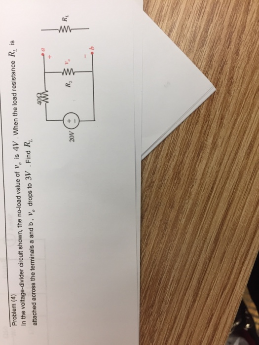 Solved In the voltage-divider circuit shown, the no-load | Chegg.com