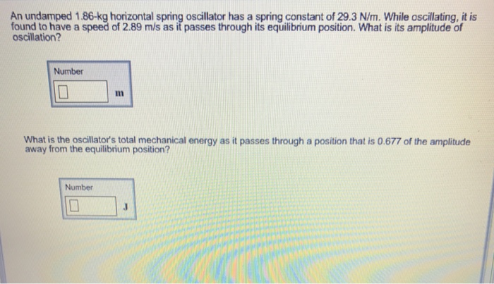 Solved An undamped 1.86-kg horizontal spring oscillator has | Chegg.com