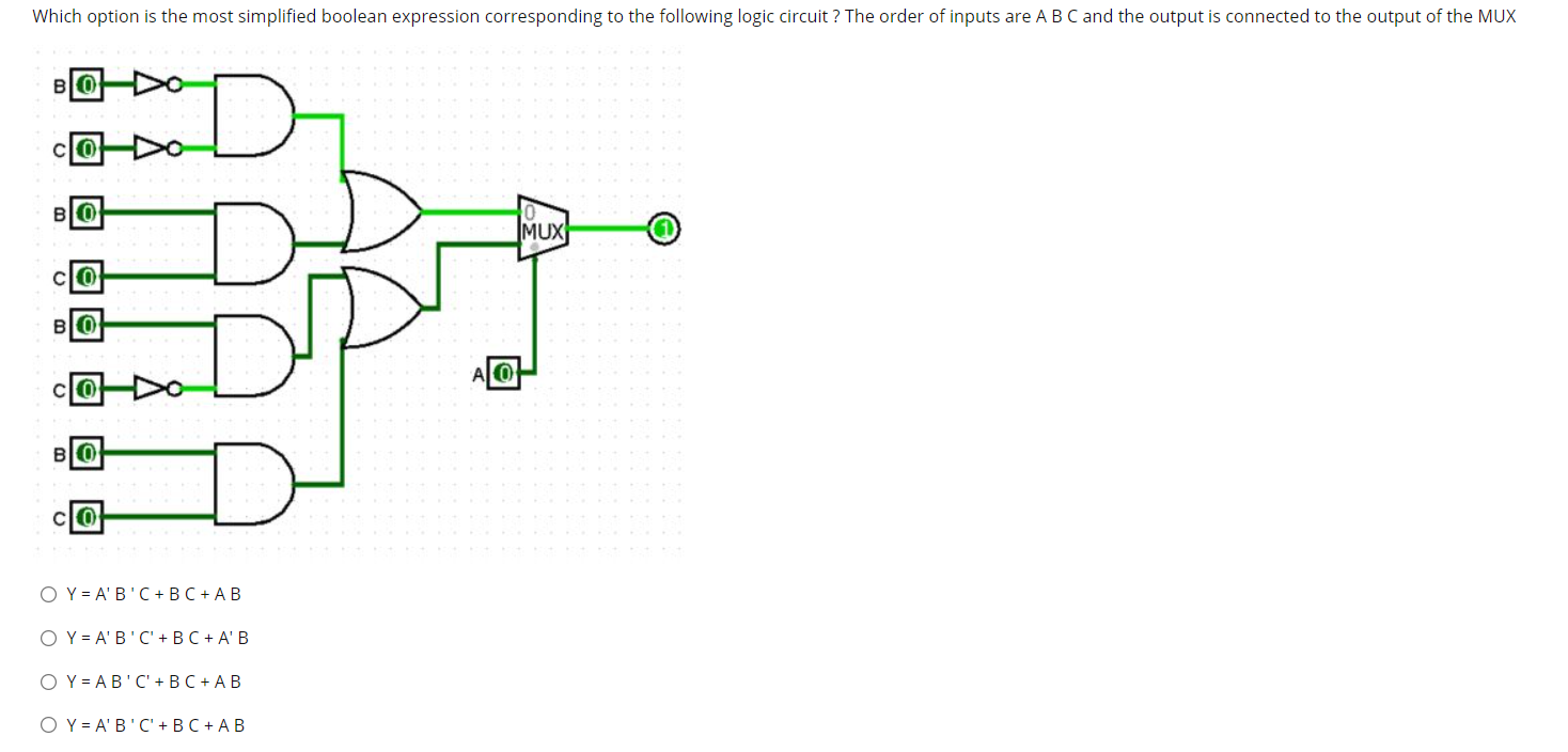Solved Which option is the most simplified boolean | Chegg.com