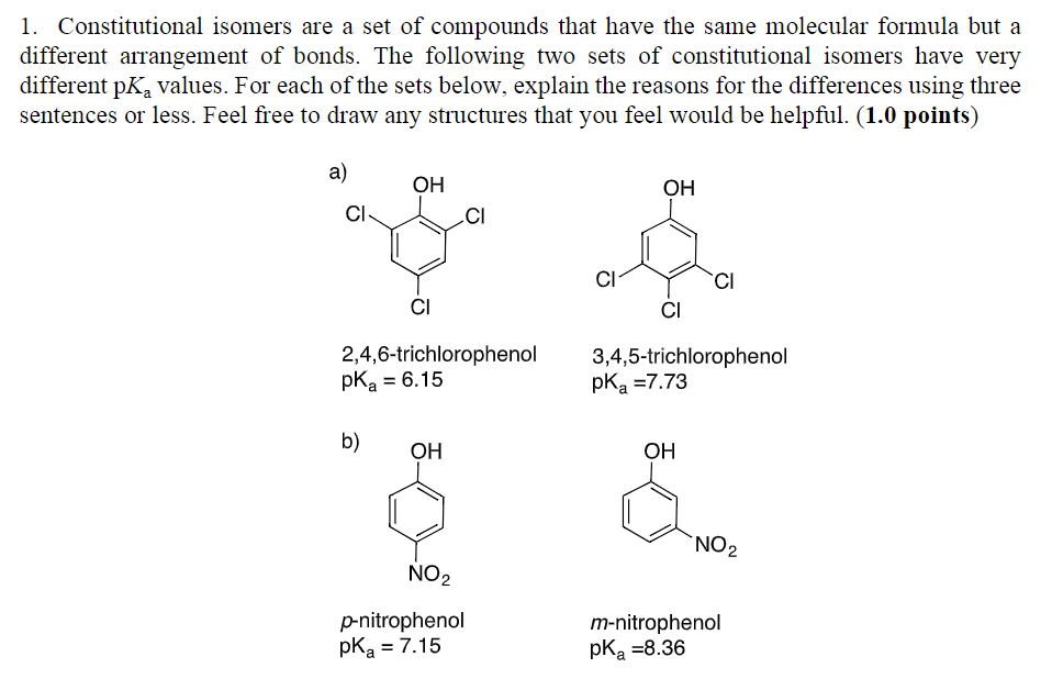 Solved 1. Constitutional isomers are a set of compounds that | Chegg.com