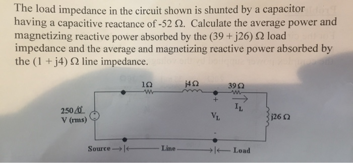Solved The load impedance in the circuit shown is shunted by | Chegg.com