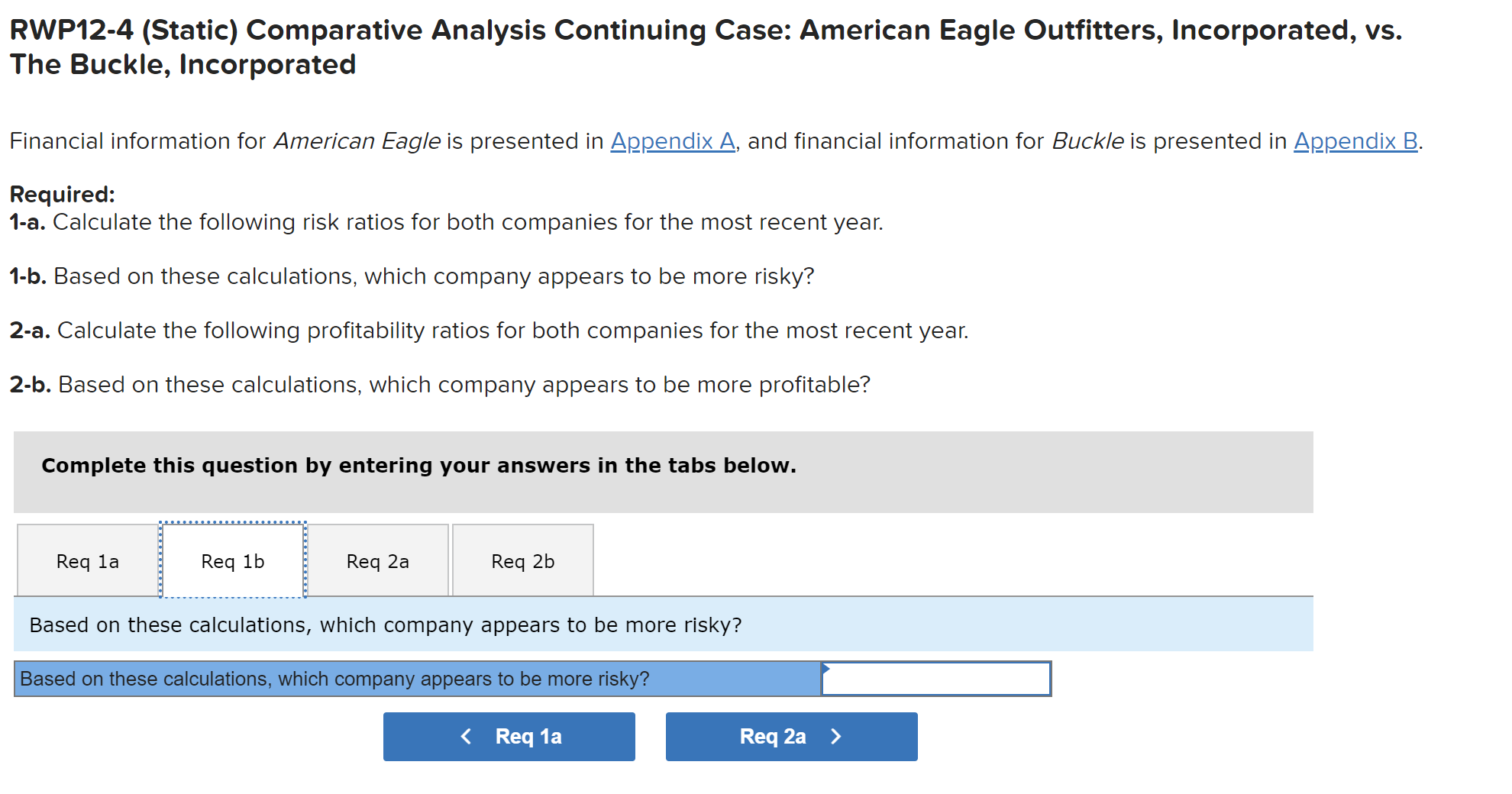 Solved RWP12-4 (Static) Comparative Analysis Continuing | Chegg.com