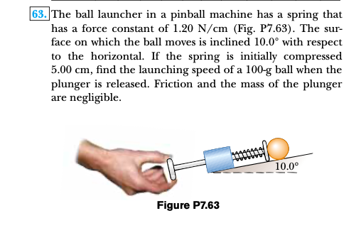 Solved 163. The ball launcher in a pinball machine has a | Chegg.com
