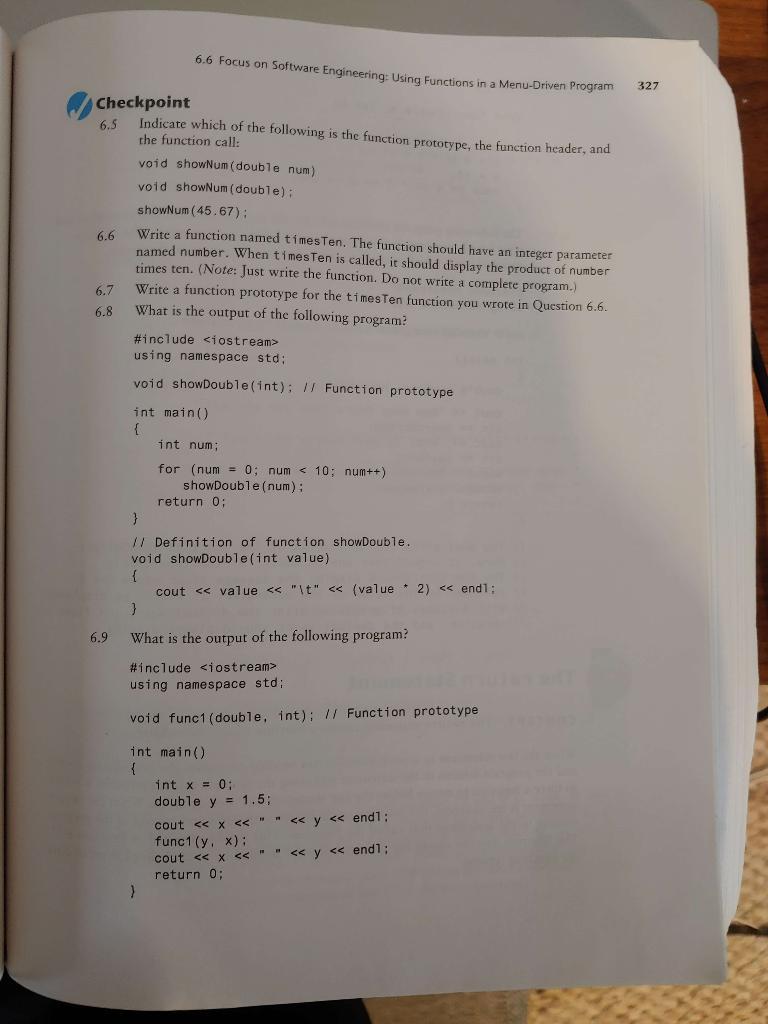 Solved Checkpoint 6.1 Is the following a function header or | Chegg.com