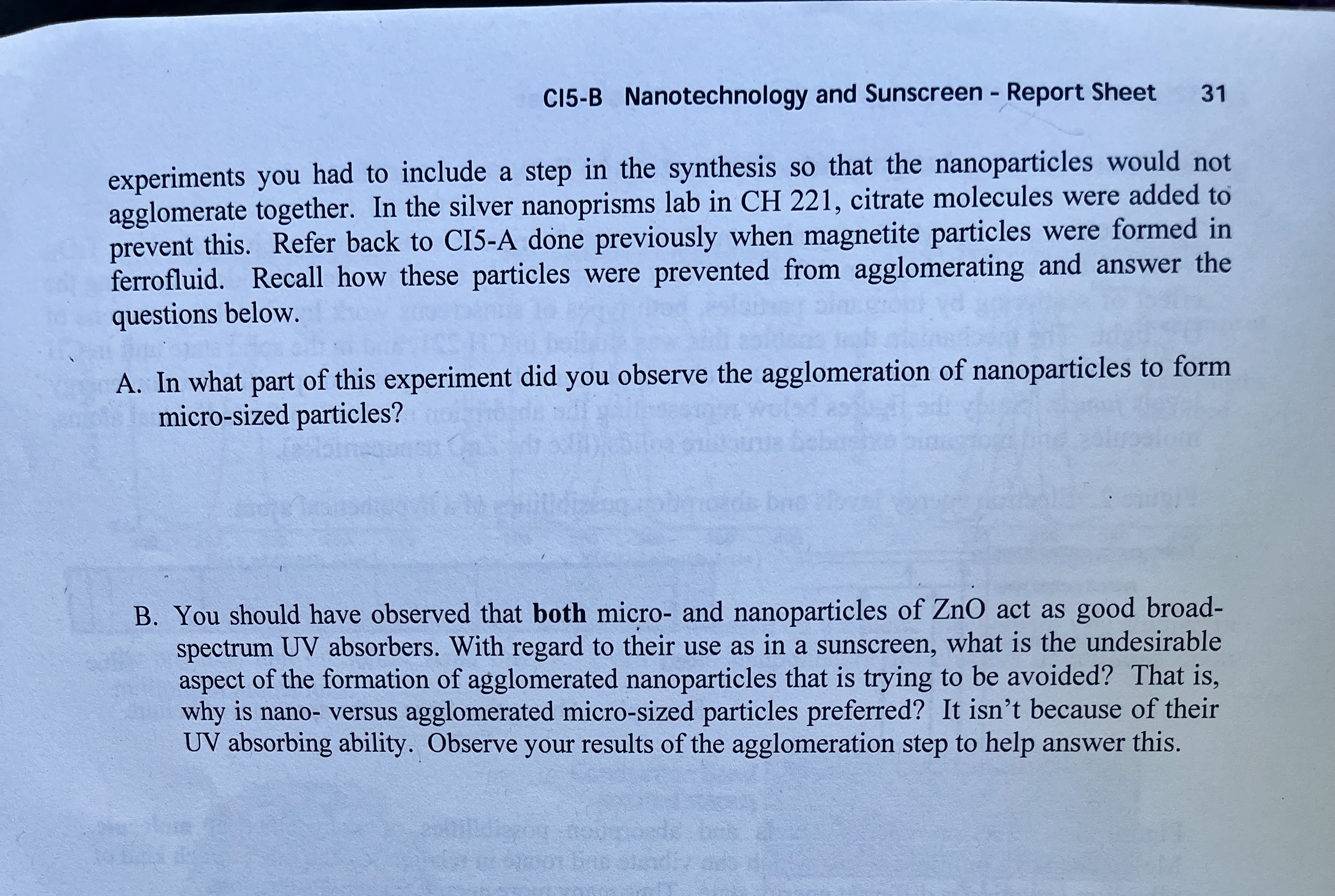 Solved experiments you had to include a step in the | Chegg.com