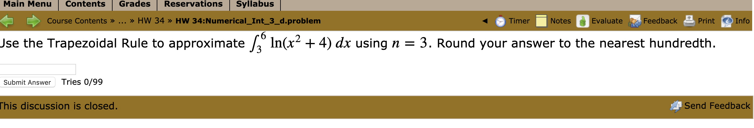 Solved Main Menu Contents Grades Reservations Syllabus | Chegg.com