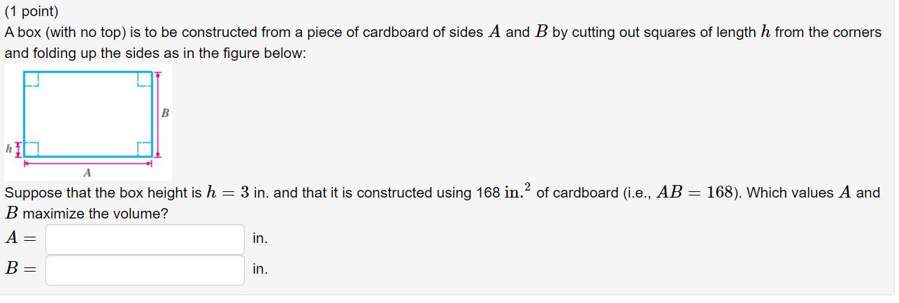 Solved (1 point) Your task is to design a rectangular | Chegg.com