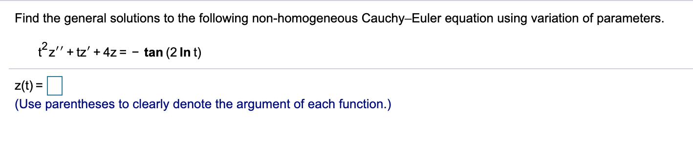 Solved Find the general solutions to the following | Chegg.com