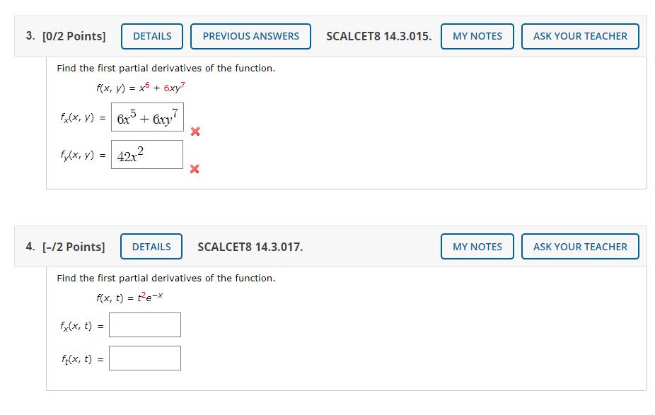 Solved 3. [0/2 points) DETAILS PREVIOUS ANSWERS SCALCET8 | Chegg.com
