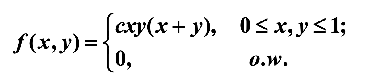 Solved Let the joint density function of random variables | Chegg.com