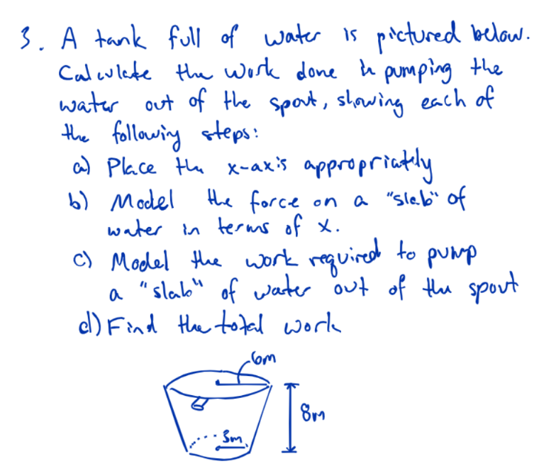 Solved 3. A tank full of water is pictured below. Calculate | Chegg.com