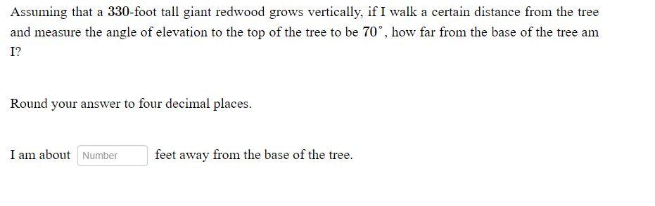 Solved Assuming that a 330 -foot tall giant redwood grows | Chegg.com