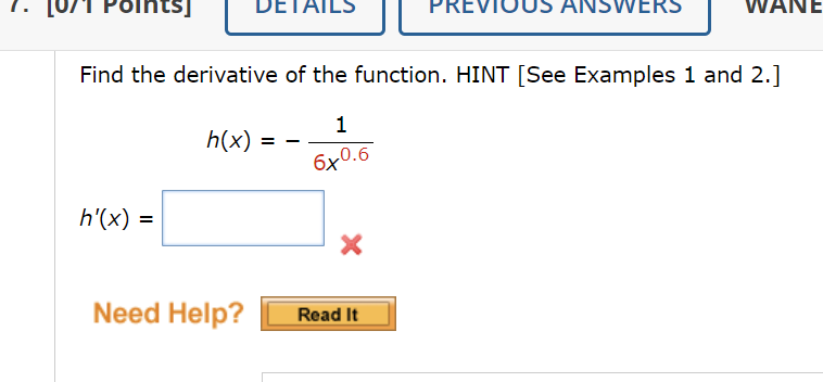 Solved Find The Derivative Of The Function Hint [see