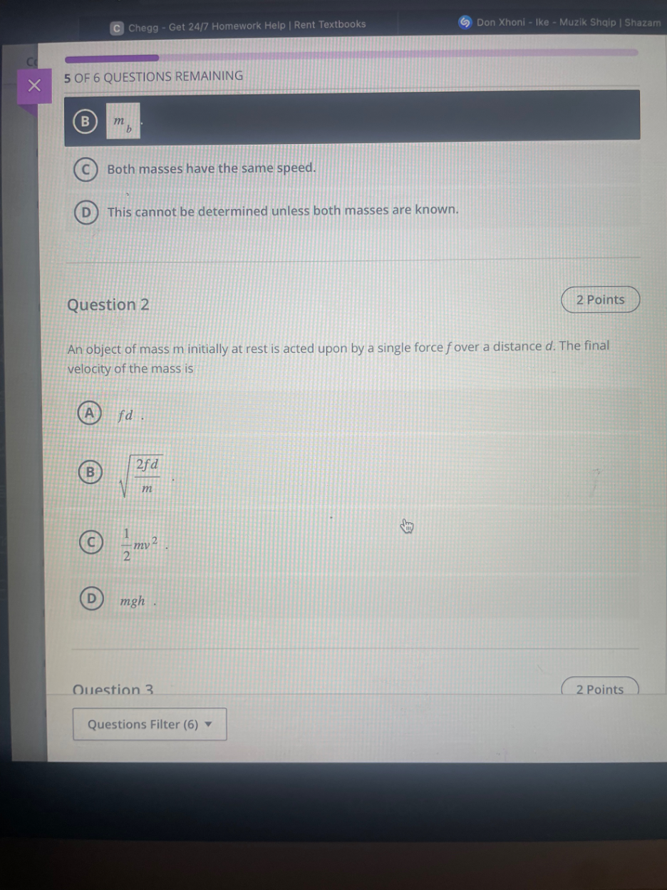 Solved Both masses have the same speed. This cannot be | Chegg.com