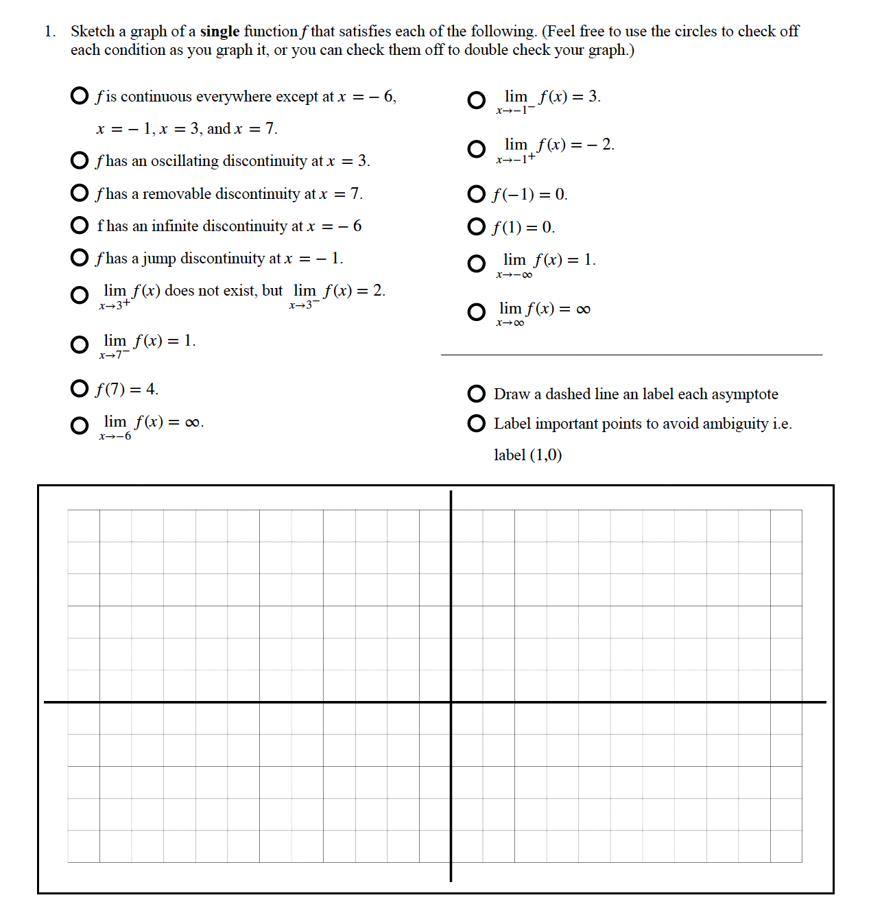 Solved Sketch a graph of a single function f ﻿that satisfies | Chegg.com