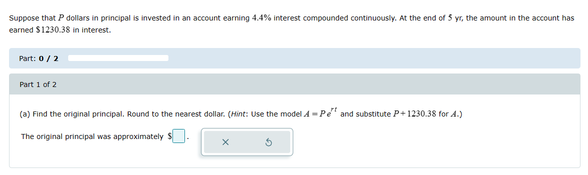 Solved Suppose that P ﻿dollars in principal is invested in | Chegg.com