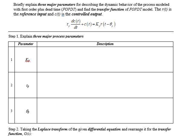Solved Briefly explain three major parameters for describing | Chegg.com