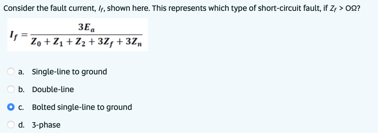 Solved Consider the fault current, If, shown here. This | Chegg.com