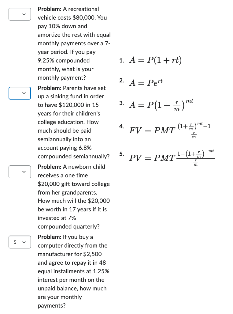 Solved MATCHING SECTION: For each problem, choose the | Chegg.com