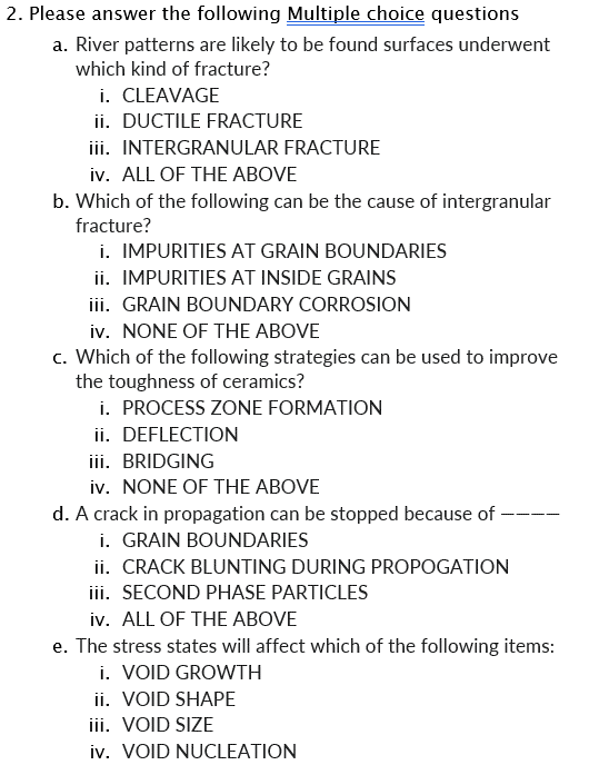 Solved 2. Please answer the following Multiple choice | Chegg.com