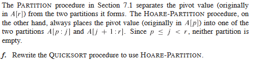 Solved 7-1 Hoare partition correctness The version of | Chegg.com Solved 7-1 Hoare partition correctness The version of | Chegg.com