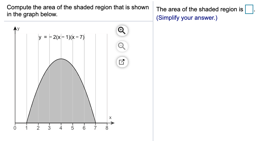 Solved Compute the area of the shaded region that is shown | Chegg.com