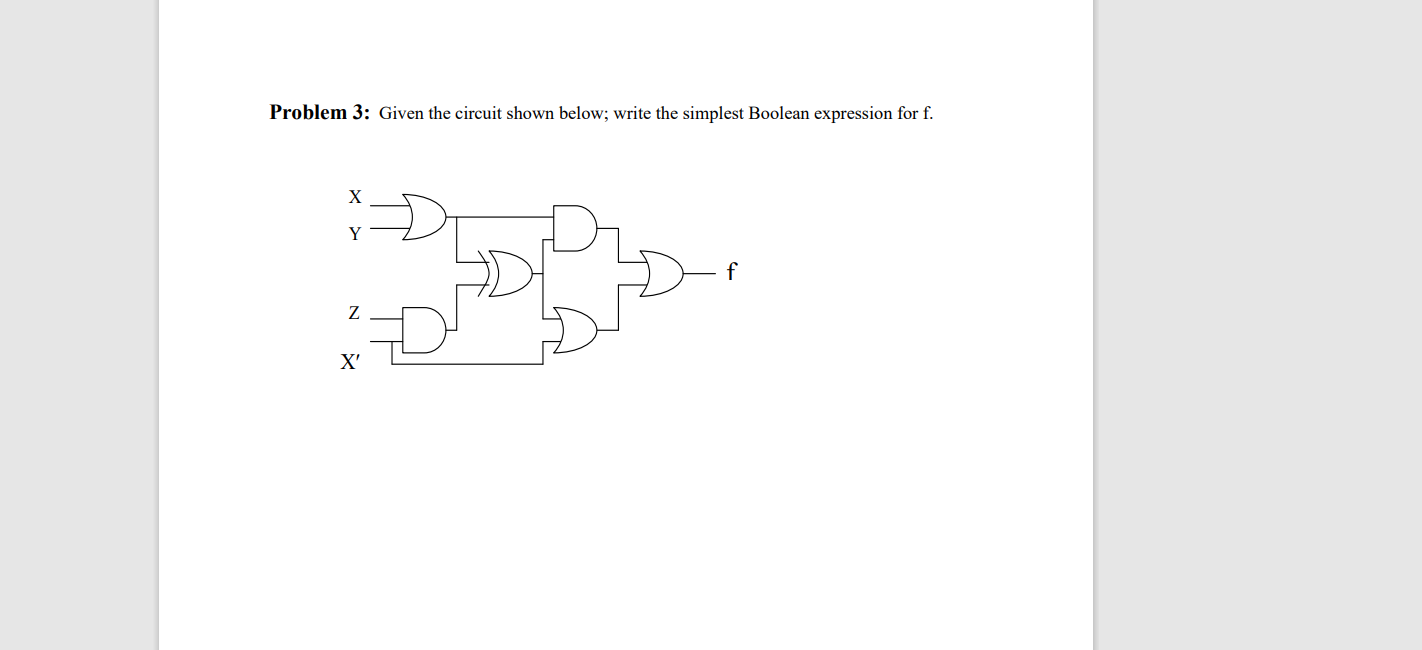 Solved Problem 3: Given the circuit shown below; write the | Chegg.com