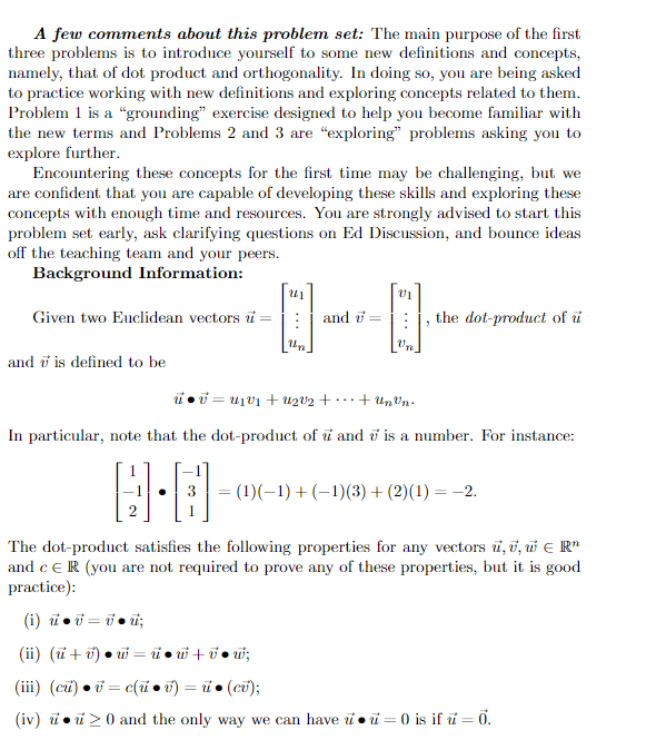 Solved A few comments about this problem set: The main | Chegg.com