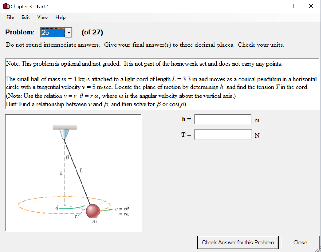 Solved Chapter 3 - Part 1 - 0 x File Edit View Help Problem: | Chegg.com