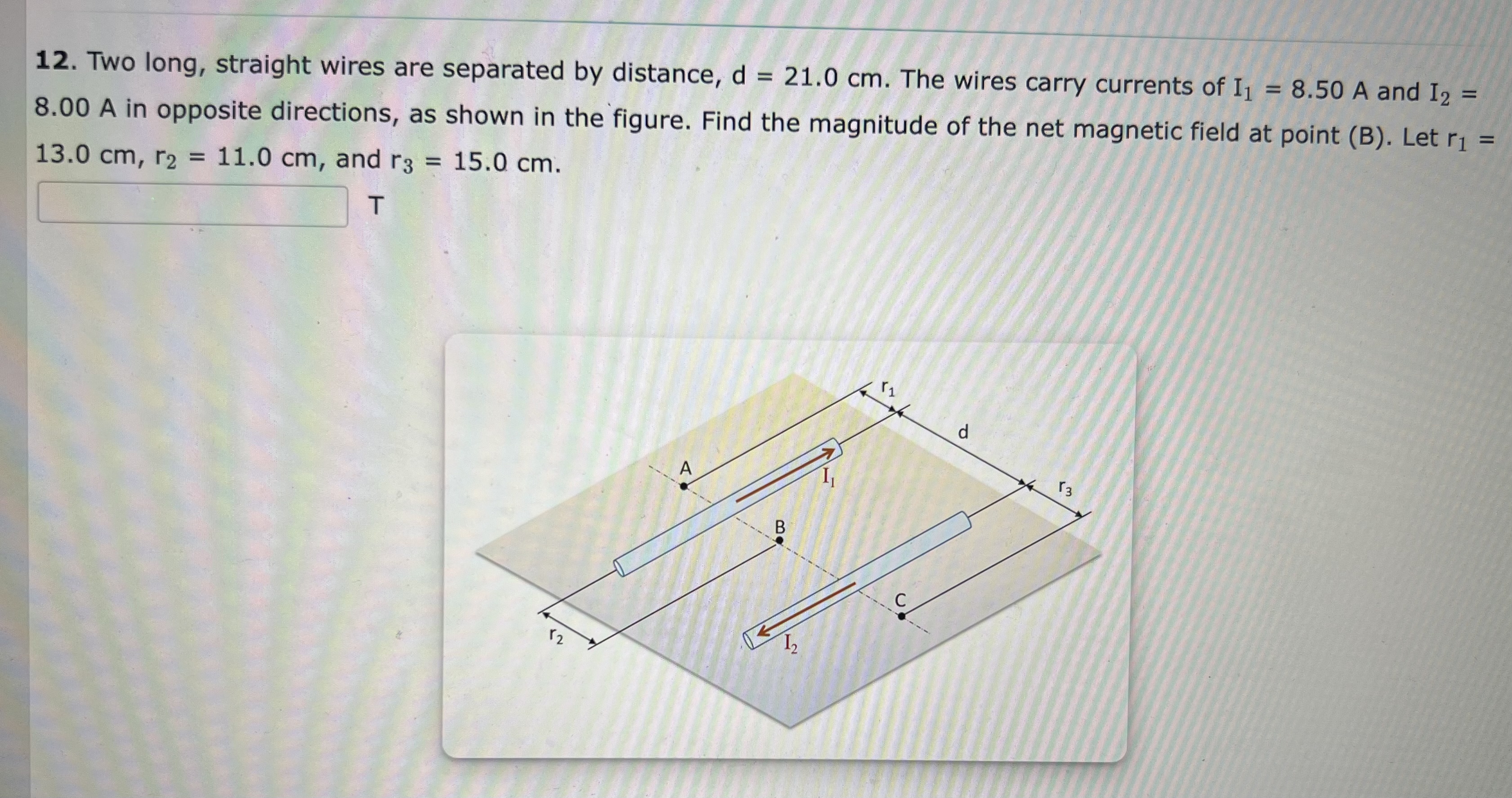 Solved Two long, straight wires are separated by distance, | Chegg.com