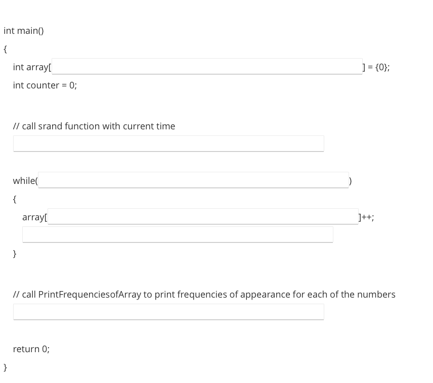 Solved Complete the following C code. Function | Chegg.com
