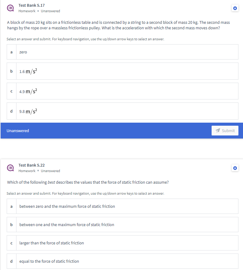 Solved A block of mass 20 kg sits on a frictionless table | Chegg.com