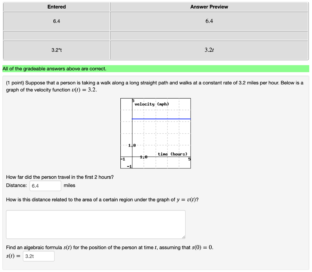 Solved Entered Answer Preview 6.4 6.4 3.2*t 3.21 All of the | Chegg.com