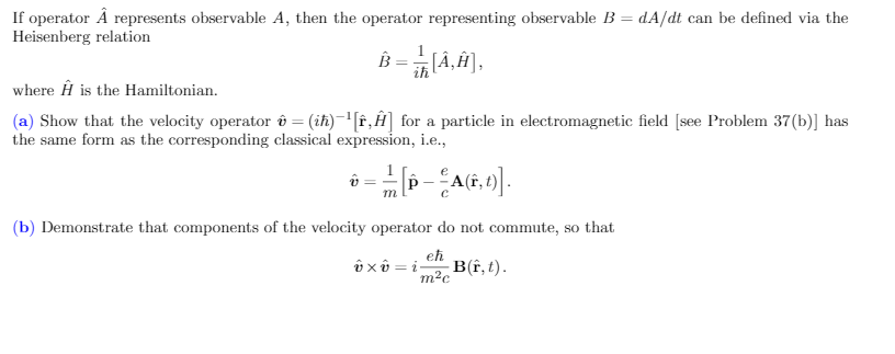 Solved If operator A represents observable A, then the | Chegg.com