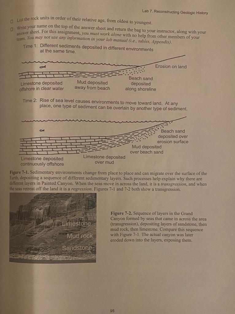 Solved Lab 7. Reconstructing Geologic History [0. List the | Chegg.com