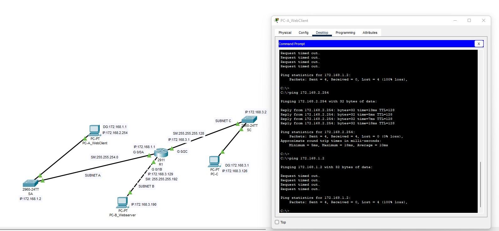 Solved Using cisco PT, i have designed a network topology | Chegg.com