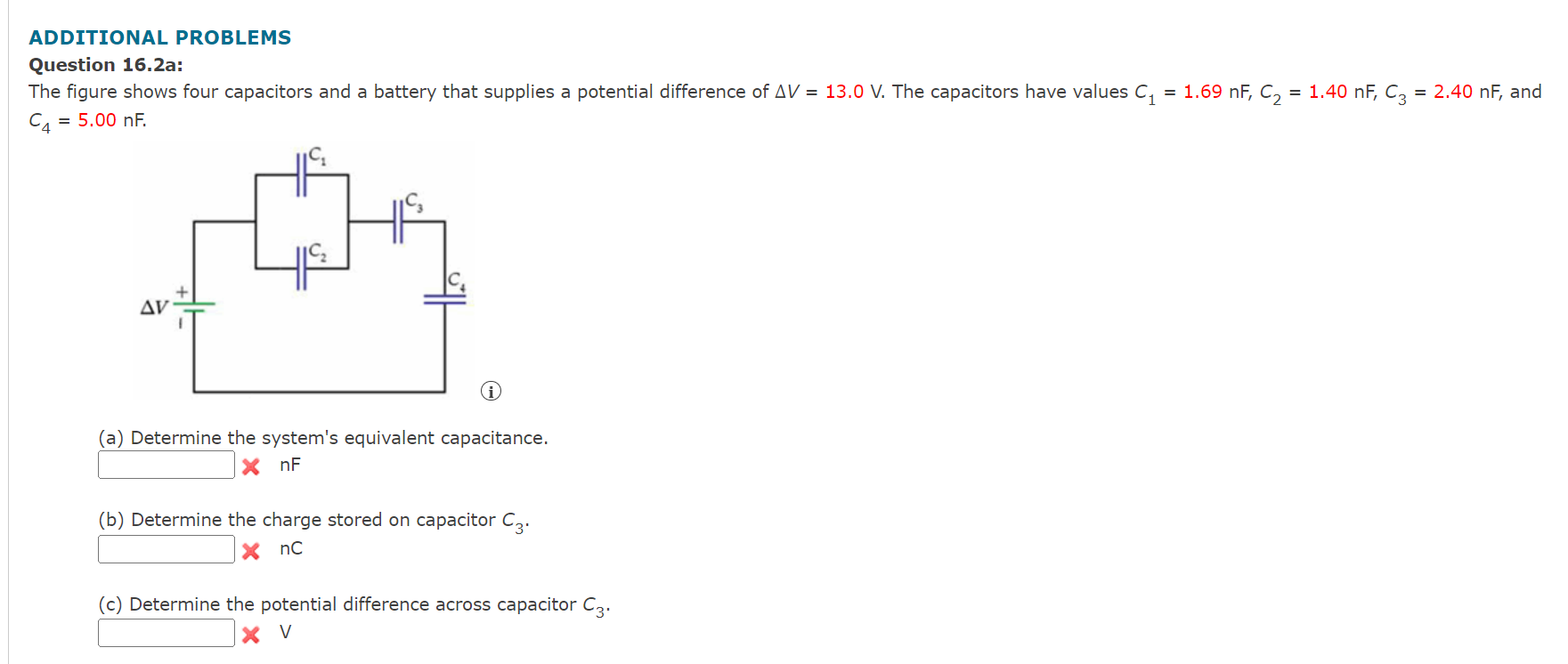 Solved ADDITIONAL PROBLEMS Question 16.2a: The figure shows | Chegg.com